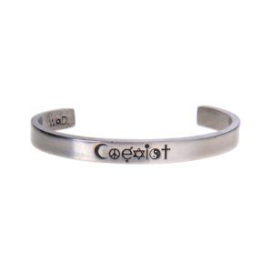 quotable cuffs coexist engraved pewter bracelet by whitney howard designs