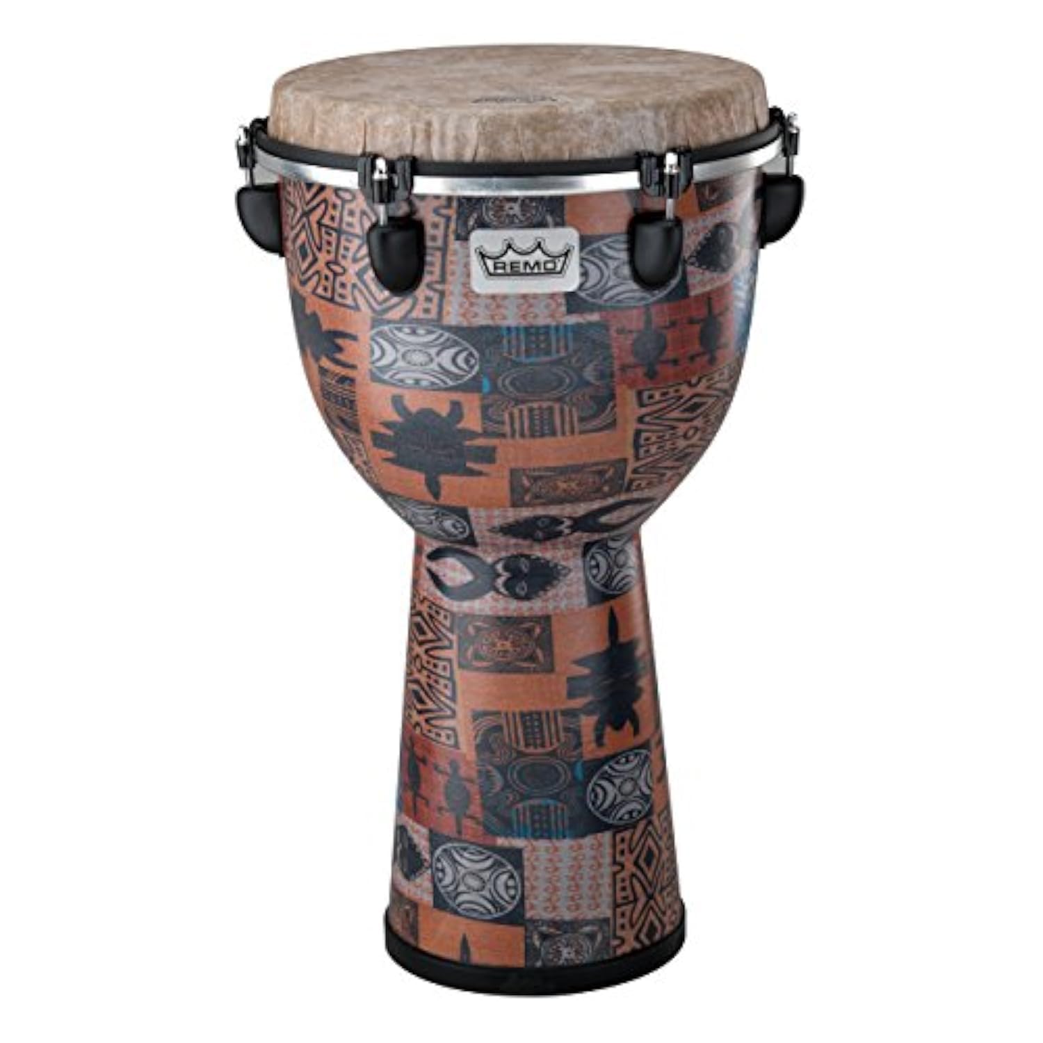 Remo DJ-6112-56 Apex Djembe Drum - Orange Kinte, 12"