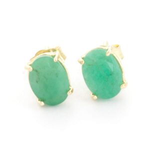 Galaxy Gold GG 1.8 Carat 14k Solid Gold Stud Earrings Natural Emerald