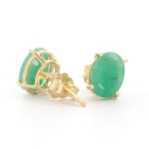 Galaxy Gold GG 1.8 Carat 14k Solid Gold Stud Earrings Natural Emerald