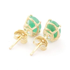 Galaxy Gold GG 1.8 Carat 14k Solid Gold Stud Earrings Natural Emerald