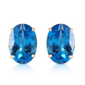 Galaxy Gold GG 16 Carat 14k Solid Gold French Clips Earrings Natural Blue Topaz