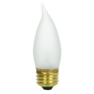 Sunlite Incandescent 25 Watt Flame Tip Chandelier 178 Lumens Frost Light Bulb 12 Pack