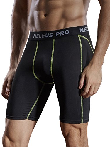 NELEUS Men's Spandex Compression Shorts Athletic Workout Running Performance Baselayer,3 Pack,047,Black,Grey,White,US S,EU M