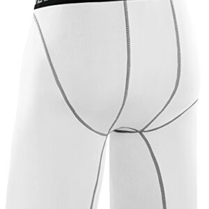 NELEUS Men's Spandex Compression Shorts Athletic Workout Running Performance Baselayer,3 Pack,047,Black,Grey,White,US S,EU M