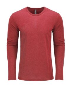 next level apparel men's crew neck rib knit jersey, xl, vintage red