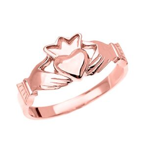 claddagh rings 10k rose gold dainty ladies (size 7)