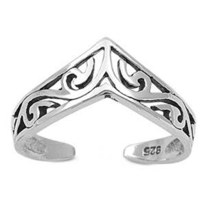 chevron filigree .925 sterling silver toe ring