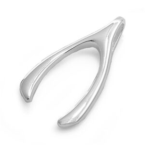 classic slider wishbone pendant .925 sterling silver high polish bone charm