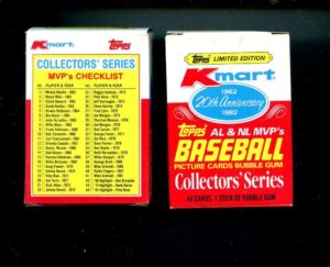 1982 topps baseball card kmart 20th anniversary complete box set k-mart from case mint