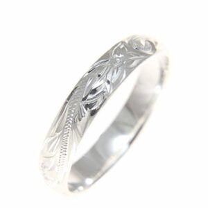 Arthur's Jewelry Sterling silver 925 Hawaiian plumeria scroll 4mm band ring size 5.5