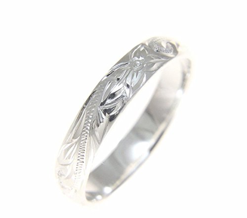 Arthur's Jewelry Sterling silver 925 Hawaiian plumeria scroll 4mm band ring size 5.5