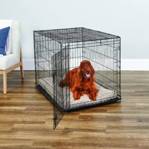 New World Newly Enhanced Single Door New World Dog Crate, Includes Leak-Proof Pan, Floor Protecting Feet, & New Patented Features, 42 Inch