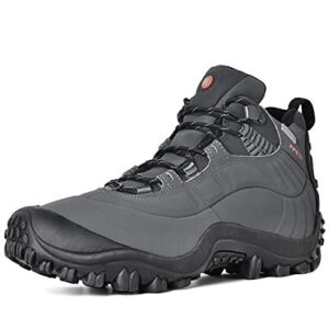 manfen men's thermador waterproof hiking boot hunting outdoor boot, light grey, 9.5