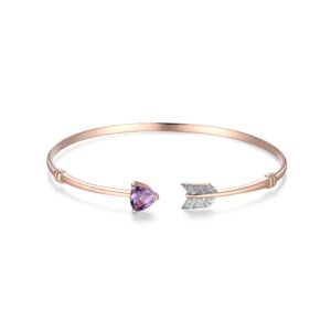 morgan & paige 18k rose gold over sterling silver pink amethyst and created white sapphire arrow open bangle bracelet