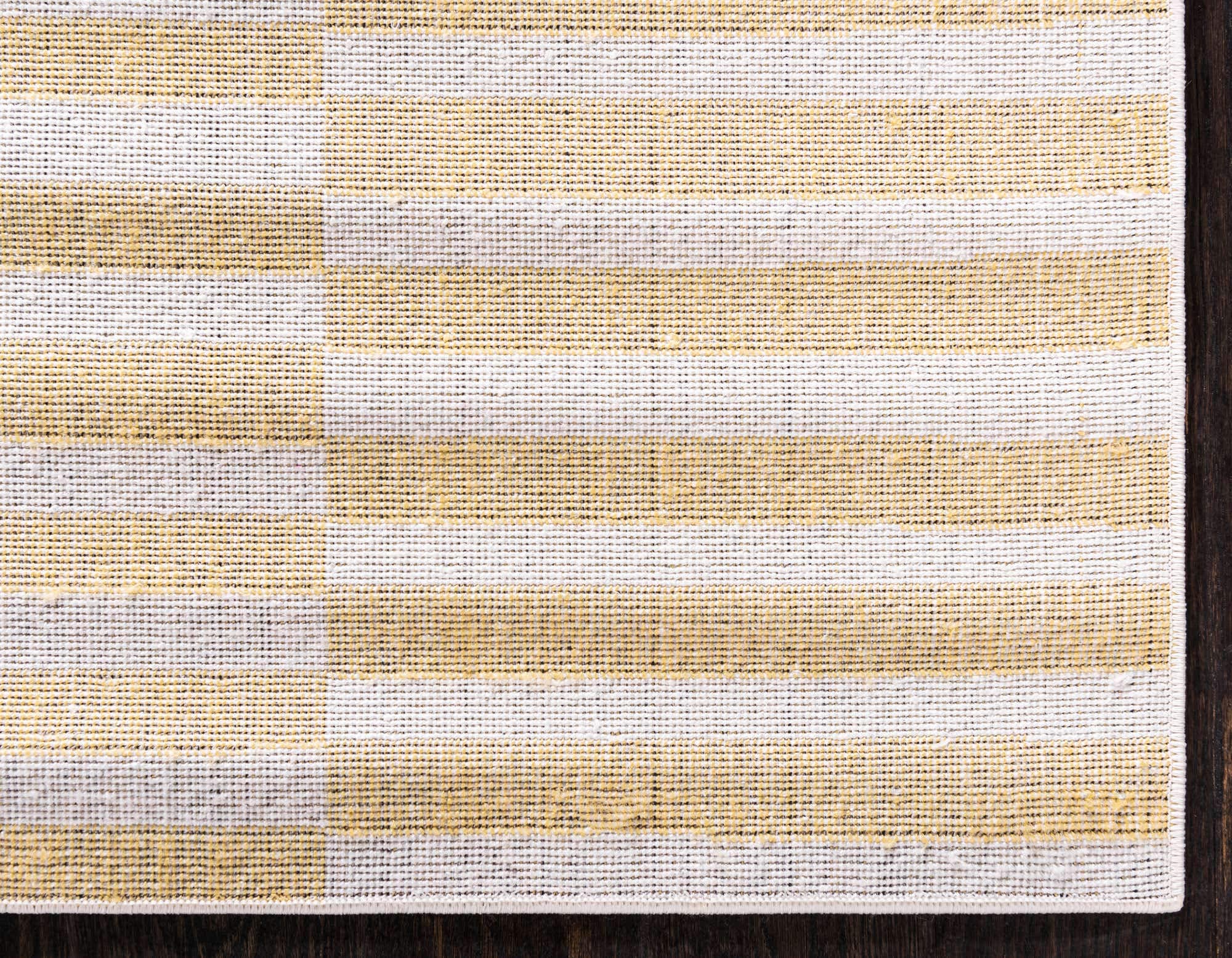 Unique Loom Williamsburg Collection Casual Transitional Thick Alternating Stripes Area Rug, 4 x 6 ft, Yellow/Beige