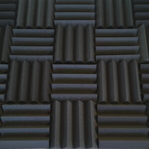 soundproofing acoustic studio foam - bass absorbing wedge style panels 2 pack 12in x 12in x 3 inch thick tiles (charcoal)