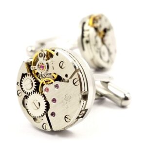 lbfeel cool steampunk cufflinks watch movement cufflinks for mens shirt with a gift box