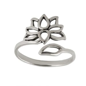 fashionjunkie4life sterling silver lotus flower ring, sizes 5,6,7,8,9 (7)