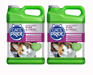 cat's pride fresh scent pure & fresh multi-cat clumping litter, 10-pound jug, pack of 2