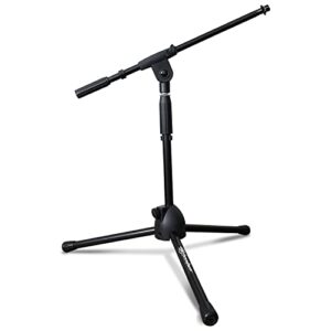 axcessables short microphone stand with boom arm | low profile mic tripod stand for kick drums | guitar amp stand | low-pro mike stand (ms-101l)