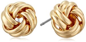 anne klein "classics" gold-tone knot stud earrings