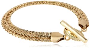 anne klein classics goldtone flat chain flex bracelet, one size