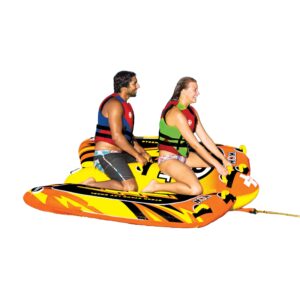 wow sports - bolt inflatable towable tube - 1-4 riders - perfect for kids & adults - soft top deck tube