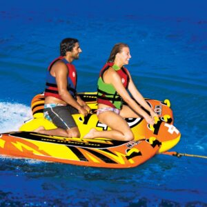 Wow Sports - Bolt Inflatable Towable Tube - 1-4 Riders - Perfect for Kids & Adults - Soft Top Deck Tube