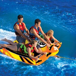 Wow Sports - Bolt Inflatable Towable Tube - 1-4 Riders - Perfect for Kids & Adults - Soft Top Deck Tube