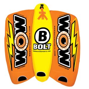 Wow Sports - Bolt Inflatable Towable Tube - 1-4 Riders - Perfect for Kids & Adults - Soft Top Deck Tube