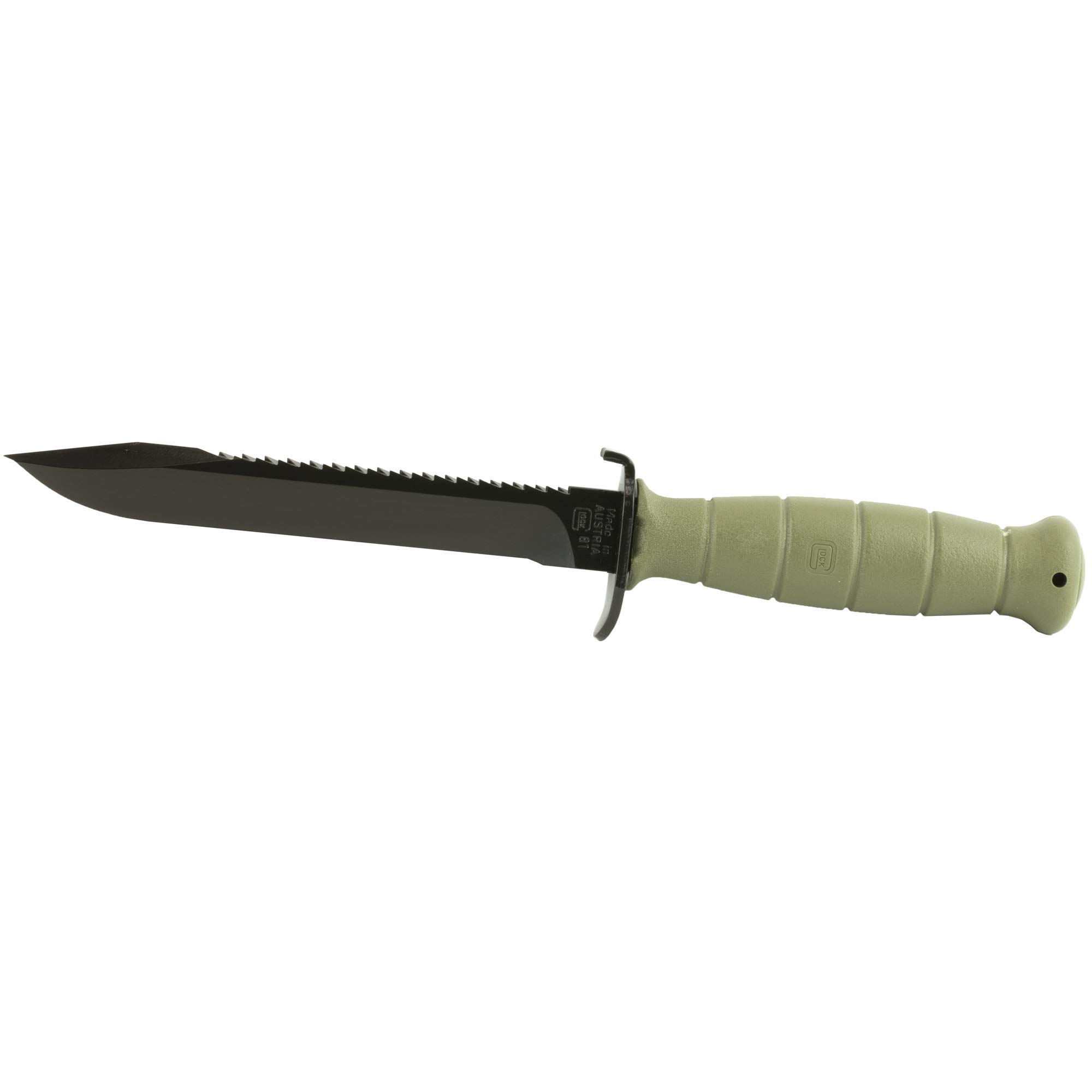 Glock OEM Field Knife 6.5" Fixed Blade with Root Saw, Battlefield Green