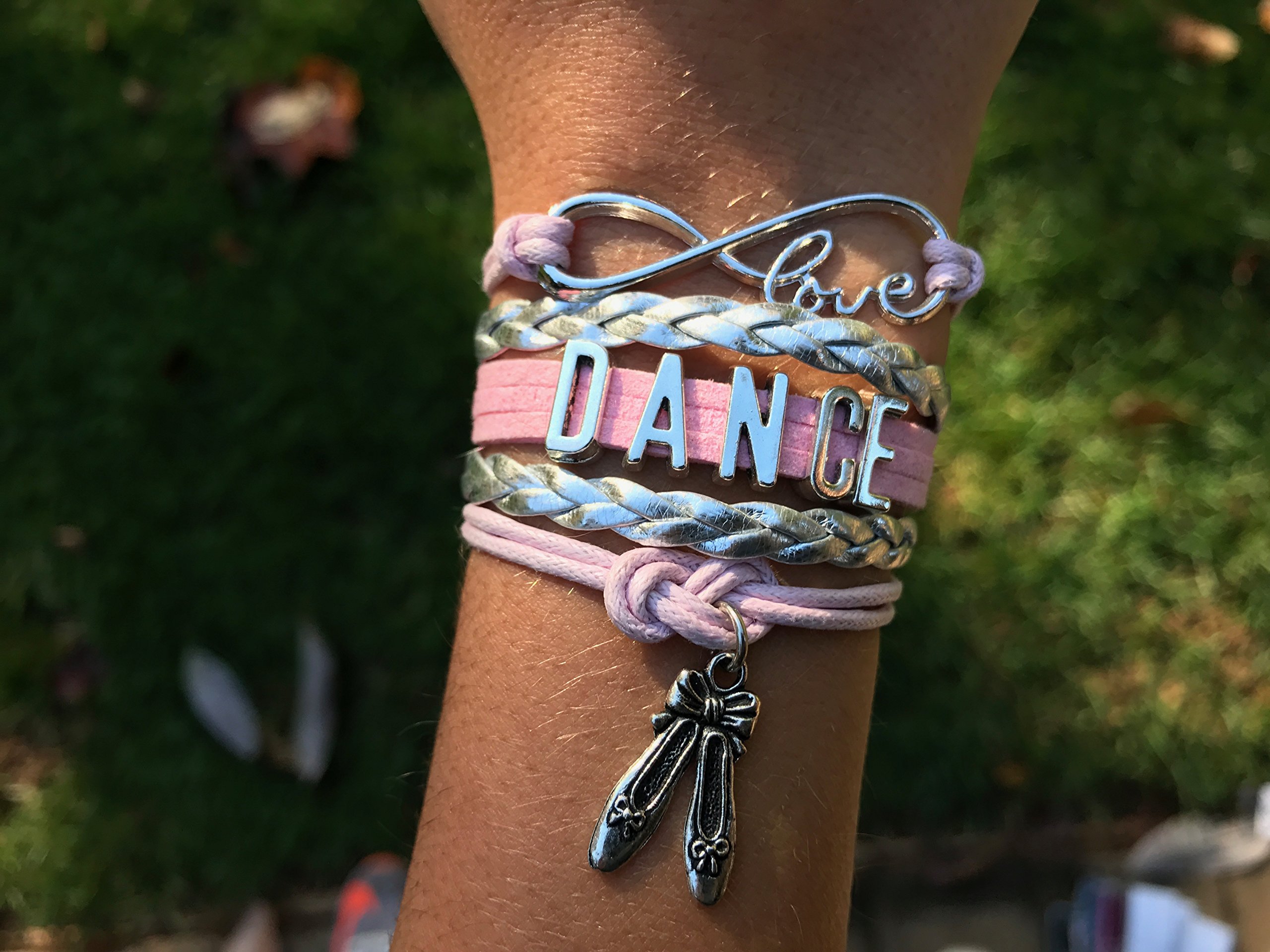 Infinity Collection Dance Bracelet- Dance Jewelry - Pink Ballet Shoe Dance Bracelet for Dance Recitals