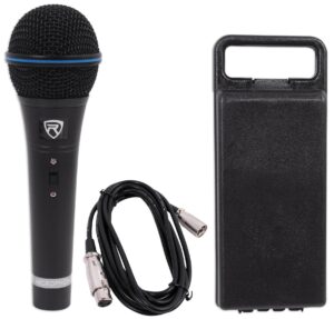 rockville rmm-xlr dynamic cardioid professional metal microphone w/10' xlr cable., black