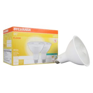 sylvania led par38 light bulb, 90w = 13w, 10 year, non-dimmable, 1050 lumens, wet rated, energy star, 3000k, white - 2 pack (79276)