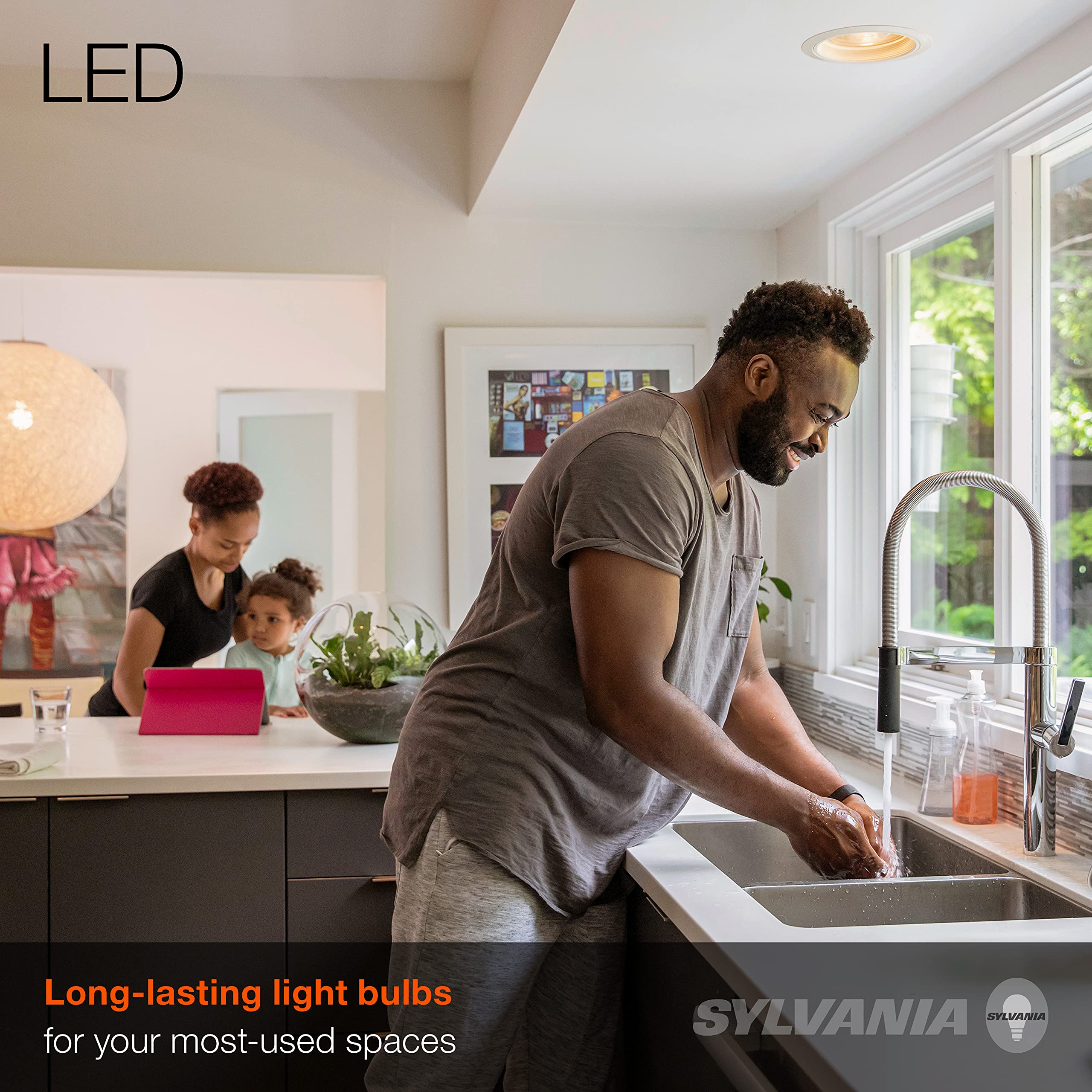 SYLVANIA LED PAR38 Light Bulb, 90W = 13W, 10 Year, Non-Dimmable, 1050 Lumens, Wet Rated, Energy Star, 3000K, White - 2 Pack (79276)