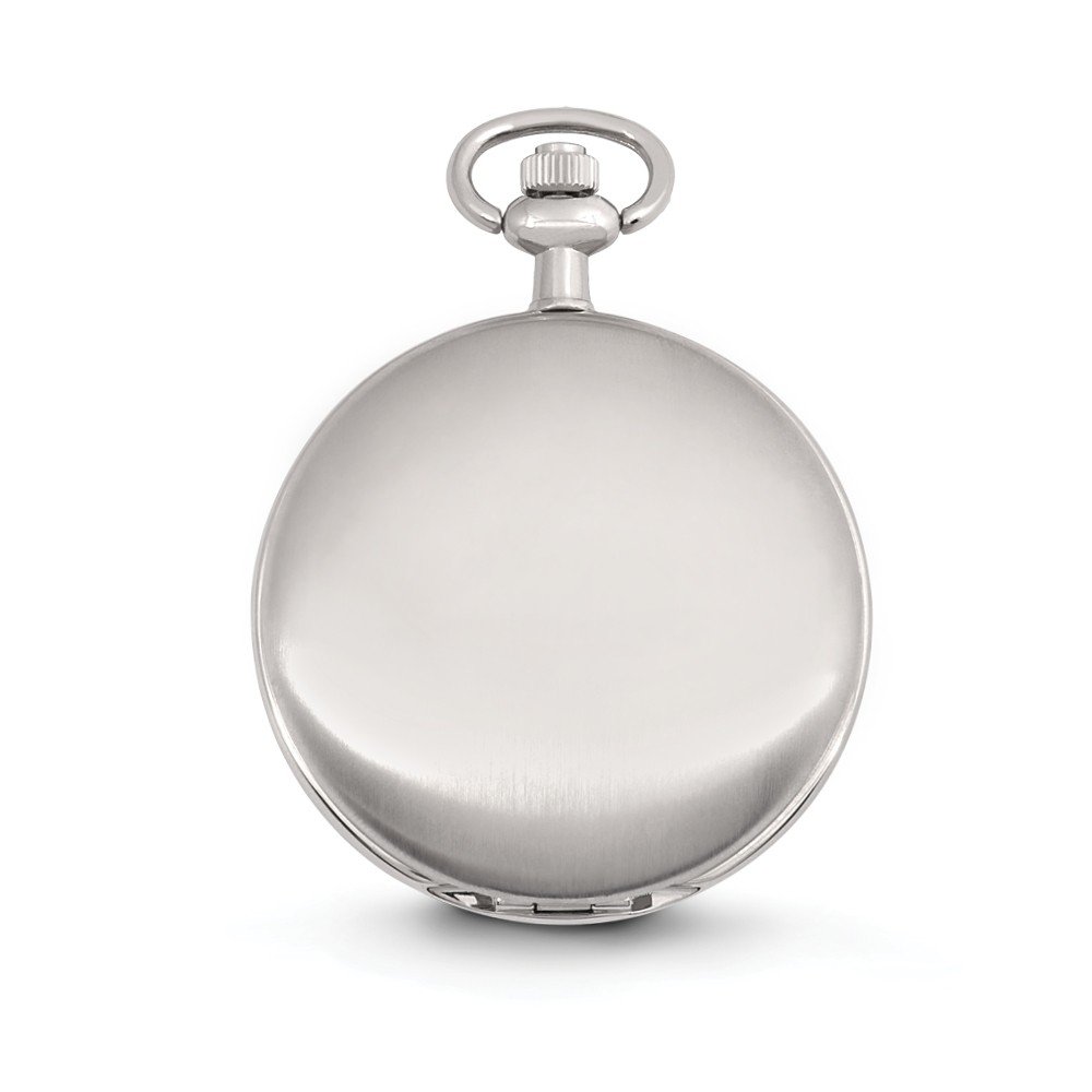 Speidel Silver-Tone Pocket Watch with White Dial and 14" Chain