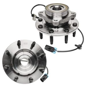 detroit axle - 4wd front wheel bearing hubs for silverado sierra 2500 hd 3500 chevy avalanche suburban gmc yukon xl 2500 hummer h2 wheel bearing and hubs assembly replacement