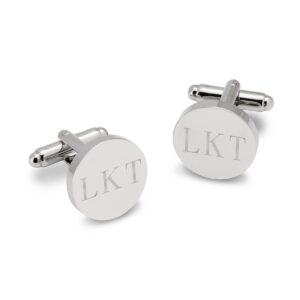 custom men’s cuff links with engraved initials (classic round) - personalized wedding cufflinks for groomsmen, groom, father of the bride, father of the groom