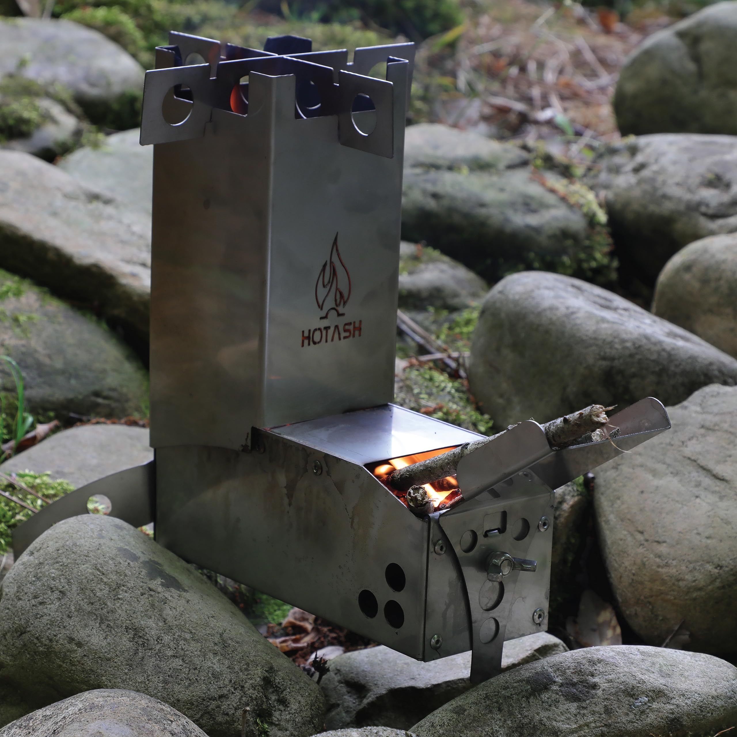 Hot Ash Wood Burning Stainless Steel Rocket Stove (Now Weighs 2 Pounds!)