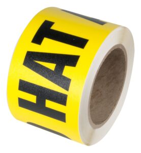 incom manufacturing: worded floor marking tape, 3" x 54', "hart hat area"