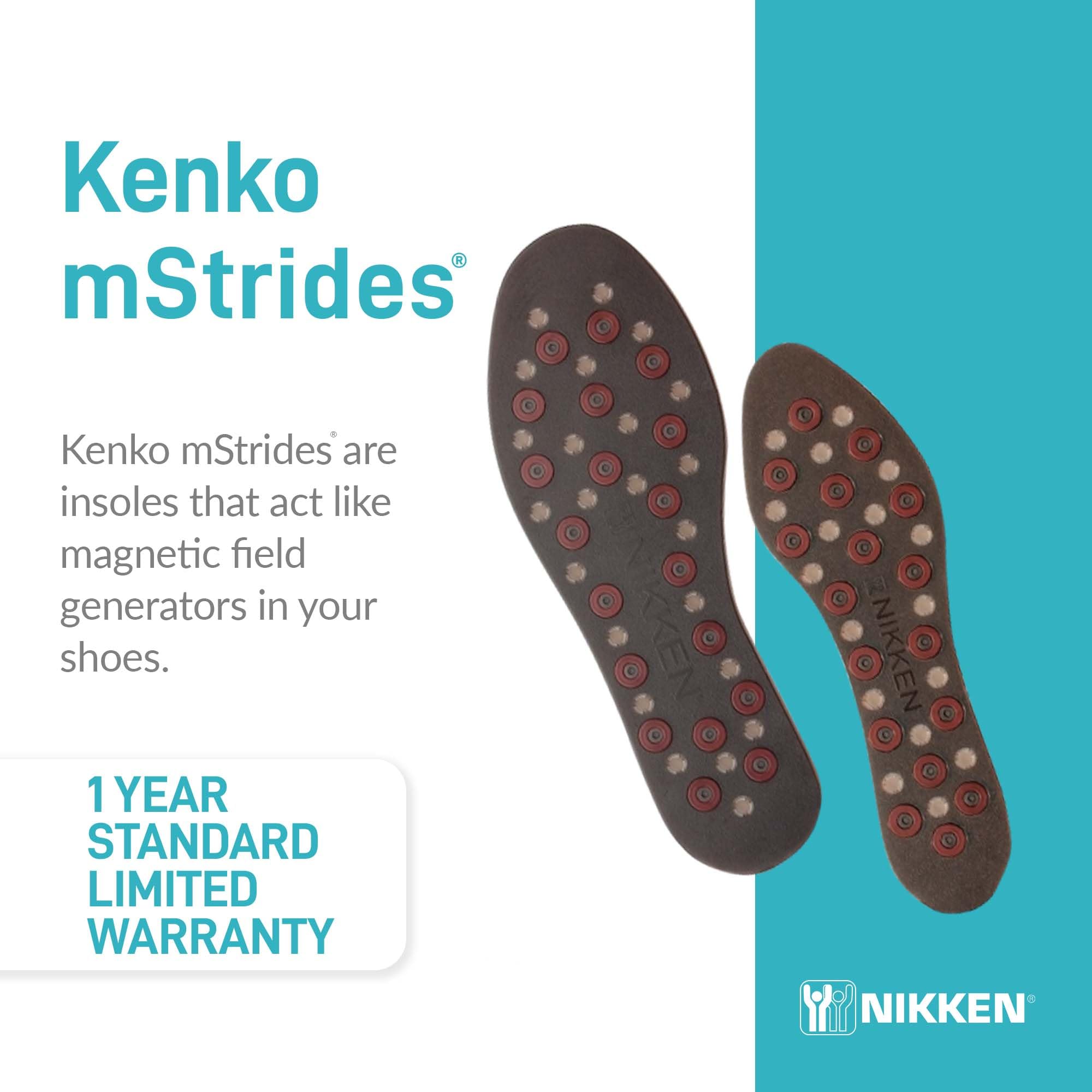 Nikken Kenko mStrides® Insoles 20211 Men Shoe Sizes 7 to 12 - Pair -Cut to Fit - Magnetic Technology