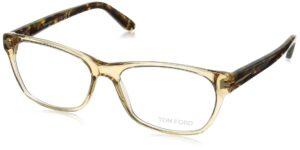 tom ford rectangular eyeglasses tf5405 045 champagne/yellow havana 54mm ft5405