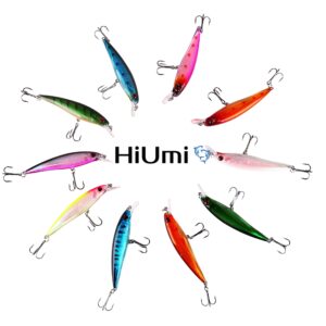 Hiumi Lot 10pcs 13.5g 11cm Plastic Minnow Fishing Lures Bass CrankBait Tackle(4.33 inch 0.48oz 10pcs) …