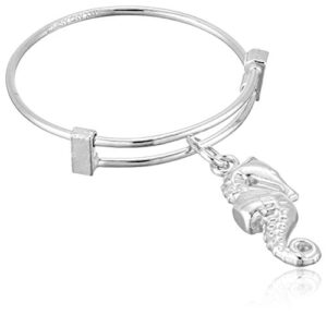 alex and ani expandable wire ring, seahorse, sterling silver stackable ring, size 7-9