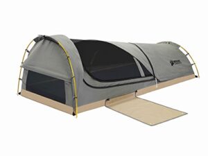 kodiak canvas 1-person canvas swag tent with sleeping pad, olive, one size