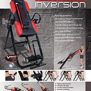 Health Gear ITM5500 Advanced Technology Inversion Table With Vibro Massage & Heat - Heavy Duty up to 300 lbs., Black/Red