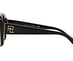 Ralph by Ralph Lauren Women's RL8144 Rectangular Sunglasses, Black/Grey Gradient, 56 mm