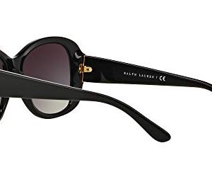 Ralph by Ralph Lauren Women's RL8144 Rectangular Sunglasses, Black/Grey Gradient, 56 mm