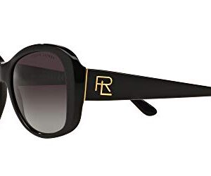 Ralph by Ralph Lauren Women's RL8144 Rectangular Sunglasses, Black/Grey Gradient, 56 mm